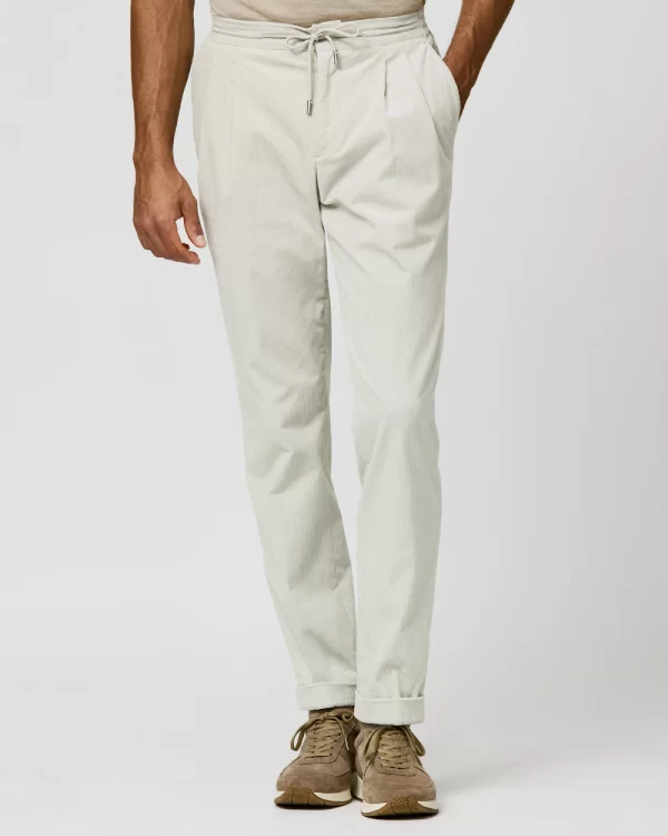 6019-Ice Gray Cotton Corduroy-Pants - Bogey's Timeless Fashions